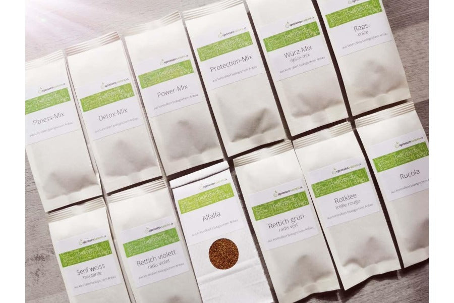 Probierbox Bio Sprossensamen - Vielfaltbox 1.075kg | sprossensamen.ch